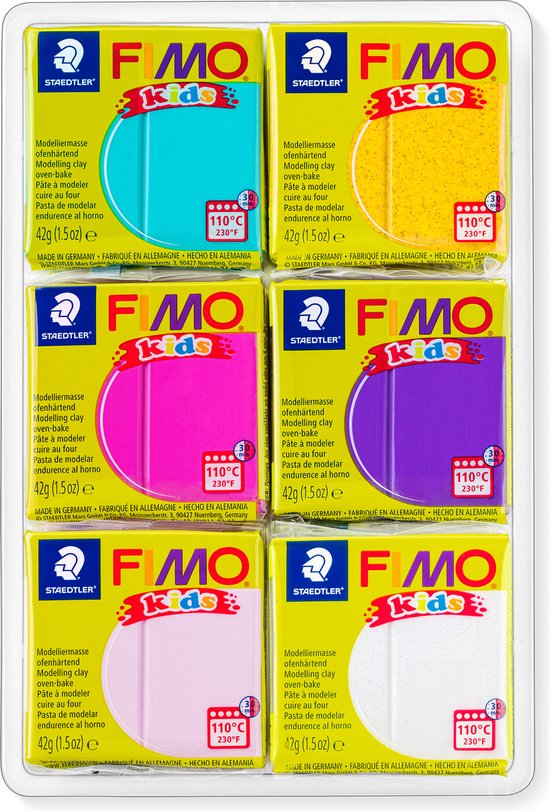 Fimo kids -ovenhardende boetseerklei - Colour pack girlie (6 x 42g) | bol