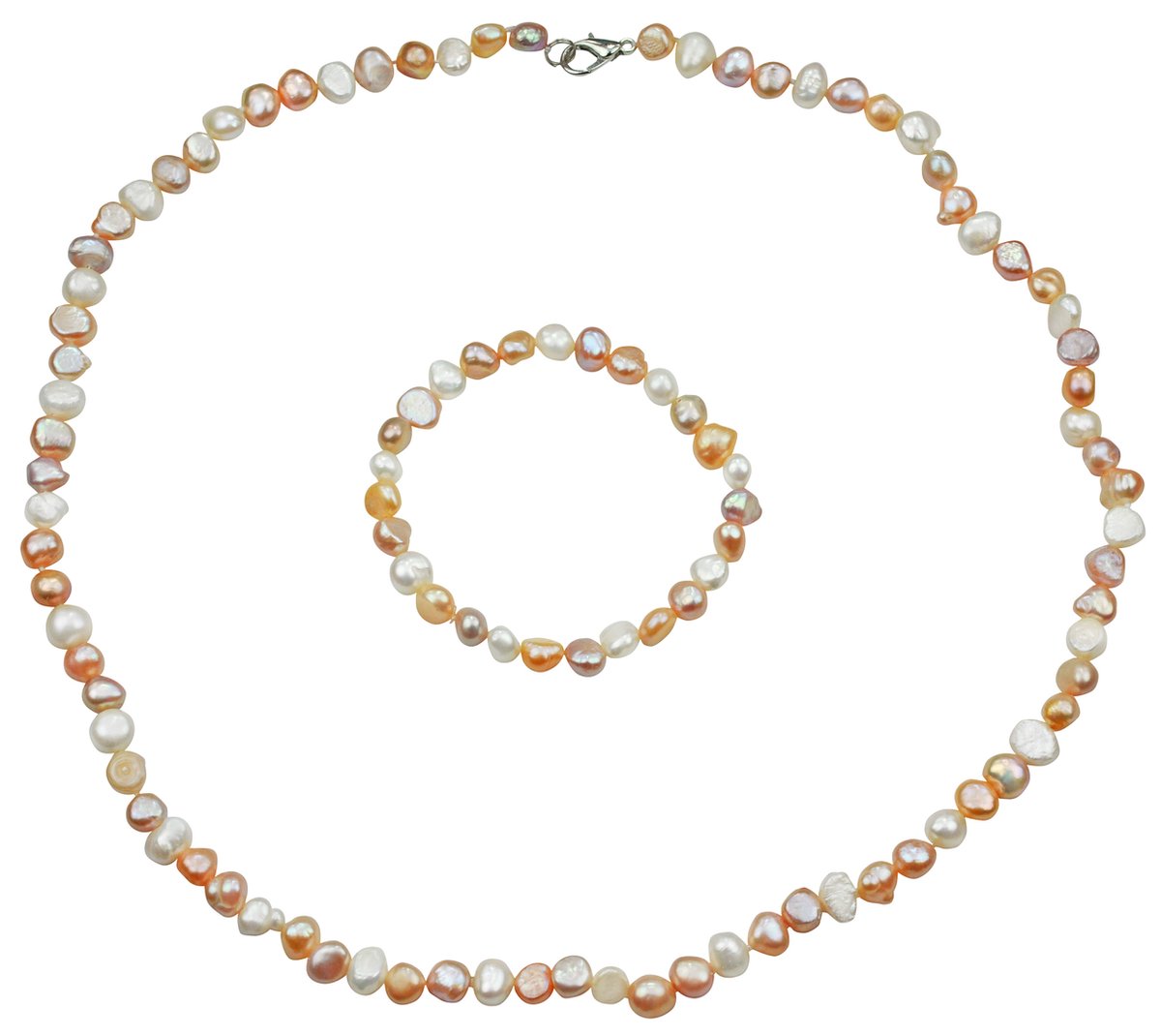 Zoetwater parel set Pearl Soft Colors Small - parelketting + parel ...