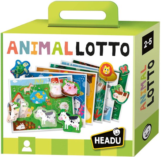 Educatief spel voor kinderen HEADU Animal Lotto Bingo Engels | Games | bol