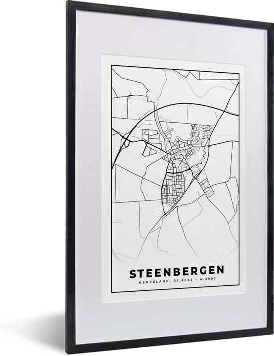 Fotolijst incl. Poster - Kaart - Stadskaart - Nederland - Plattegrond ...