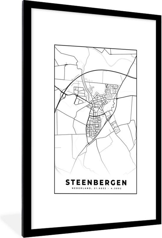 Fotolijst incl. Poster - Kaart - Stadskaart - Nederland - Plattegrond ...
