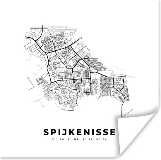 Poster Kaart – Plattegrond – Stadskaart – Spijkenisse – Nederland ...