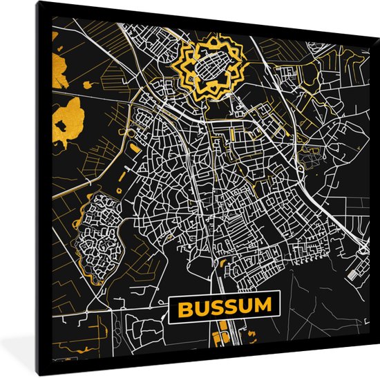 Fotolijst incl. Poster - Bussum - Kaart - Stadskaart - Plattegrond ...