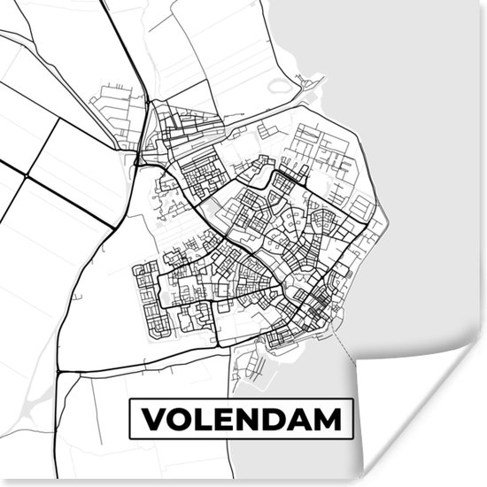 Affiche Carte - Volendam - Carte - Plan de la ville - 30x30 cm | bol.com