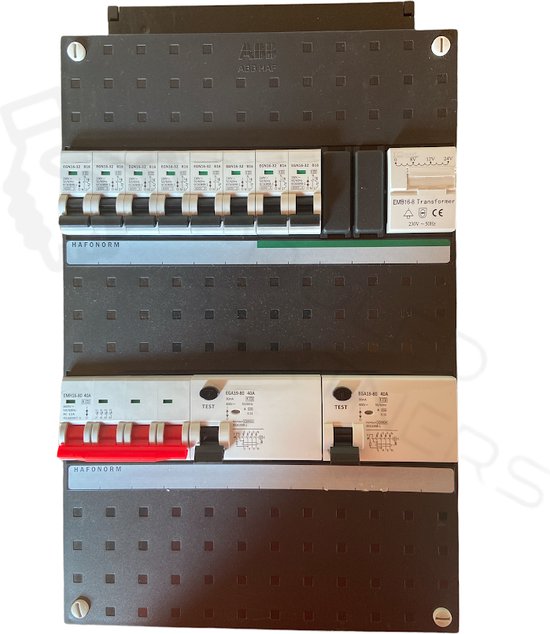 Groepenkast 3fase, 1x 4 polig Hoofdschakelaar,2x4polig ...