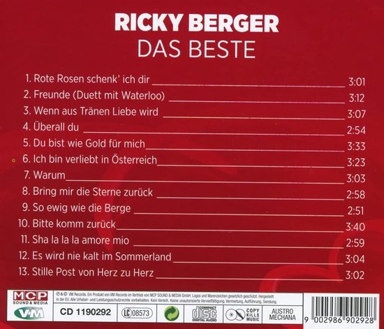 Ricky Berger - Das Beste - Die Ersten Grossen Hits (CD), Ricky Berger ...
