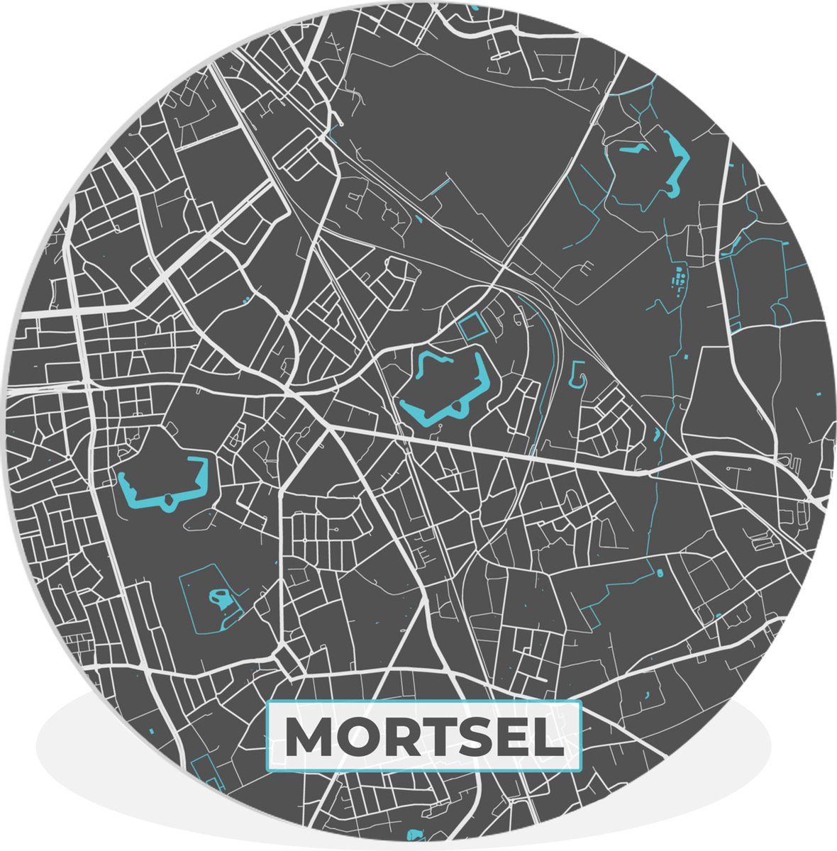 Wall Circle - Wall Circle Indoor - België - Mortsel - City Map - Map - Blauw - Map - ⌀... | bol.com