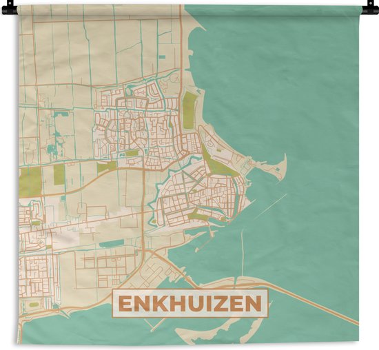 Wandkleed - Wanddoek - Enkhuizen - Plattegrond - Kaart - Stadskaart ...