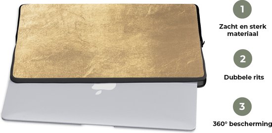 Laptophoes 15.6 inch - Lichtval op een gouden muur - Laptop sleeve ...