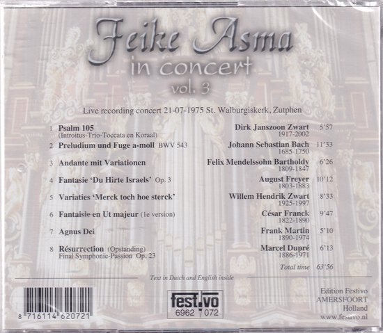 Feike Asma in concert 3 - Feike Asma bespeelt het orgel van de St.... | bol