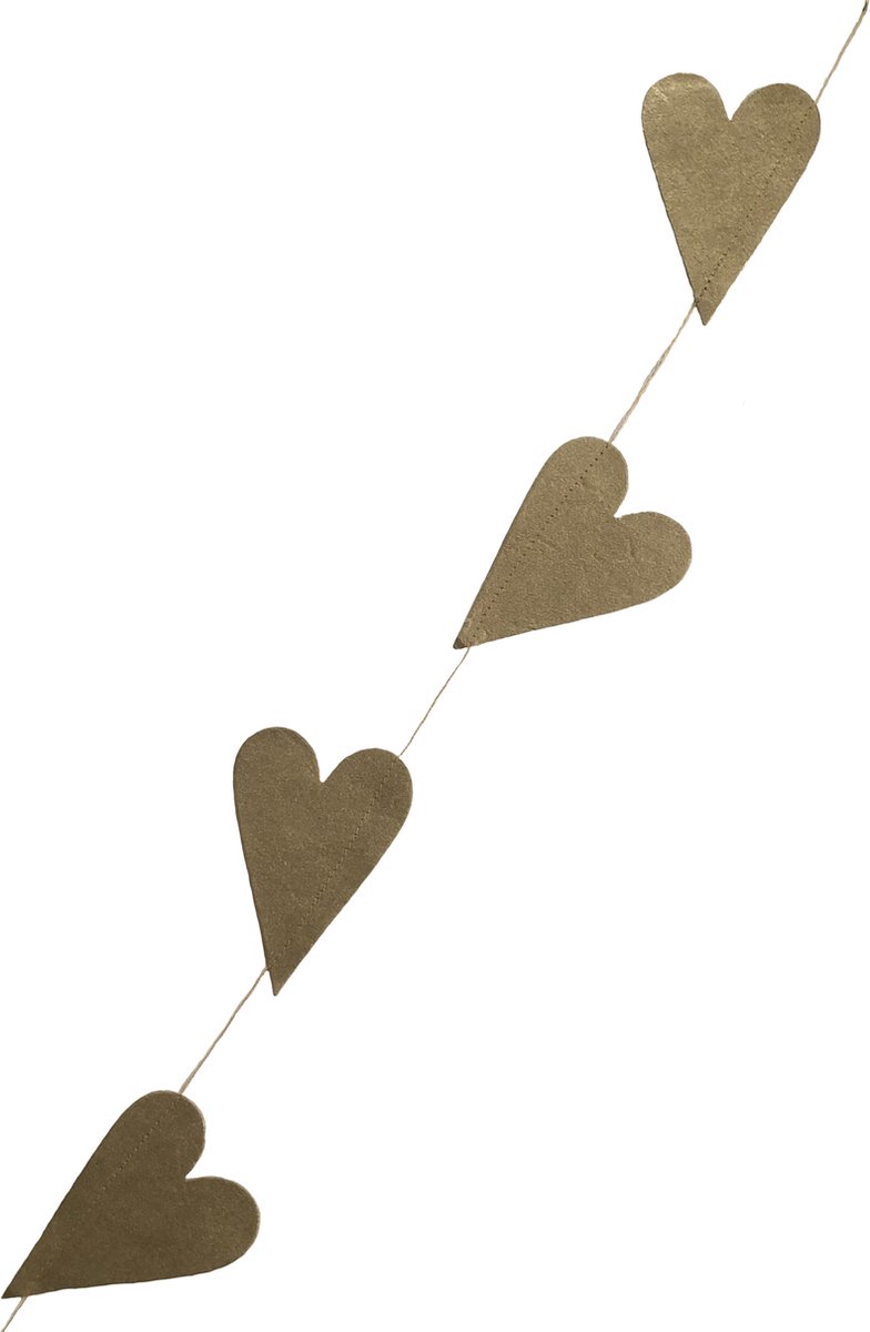 Luna-Leena duurzame gouden hartjes slinger van eco friendly papier - L ...