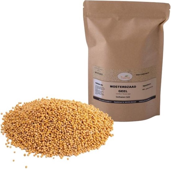 Tuana Kruiden - Mosterdzaad Geel - Zak 1000 Gram - Kruiden Zonder Zout ...