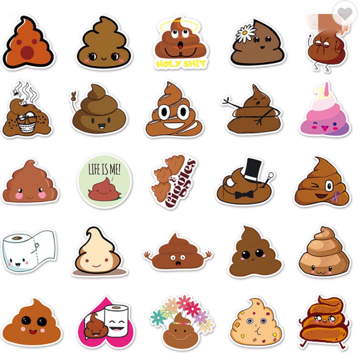 Drol stickers 50 stuks - Vrolijke drol stickers - Drol plaatjes ...