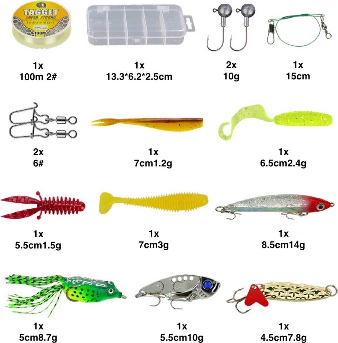 17 delige vishengel set - Spinhengel - Hengel - Werphengel 2,1m ...