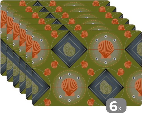 Placemat - Placemats kunststof - Patchwork - Schelpen - Patronen - Zee ... Placemat - Placemats kunststof - Patchwork - Schelpen - Patronen - Zee ...