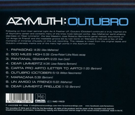 Azymuth - Outubro (CD), Azymuth | CD (album) | Muziek | bol.com
