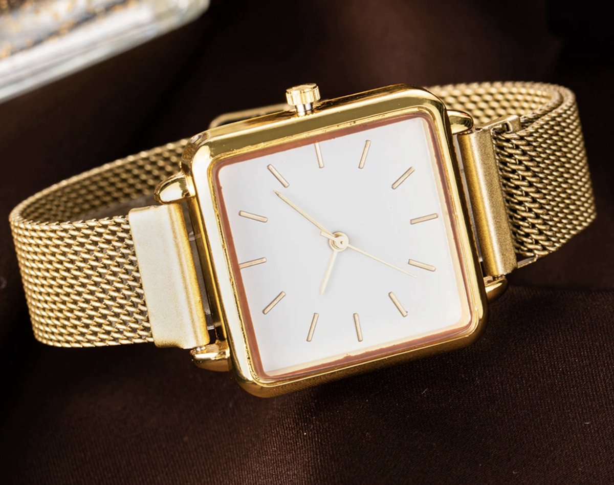 Horloge dames | goudkleurige dames horloge | horloge met metalen band ...