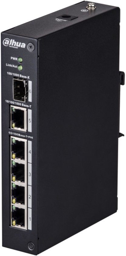 Dahua 4 Port PoE Switch, DH-PFS3106-4ET-60 - 4x PoE - 60W | bol