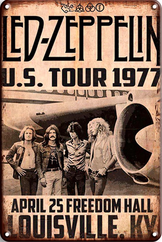 Signs-USA - Concert Sign - metaal - Led Zeppelin - US Tour 1977 - 30 x ...