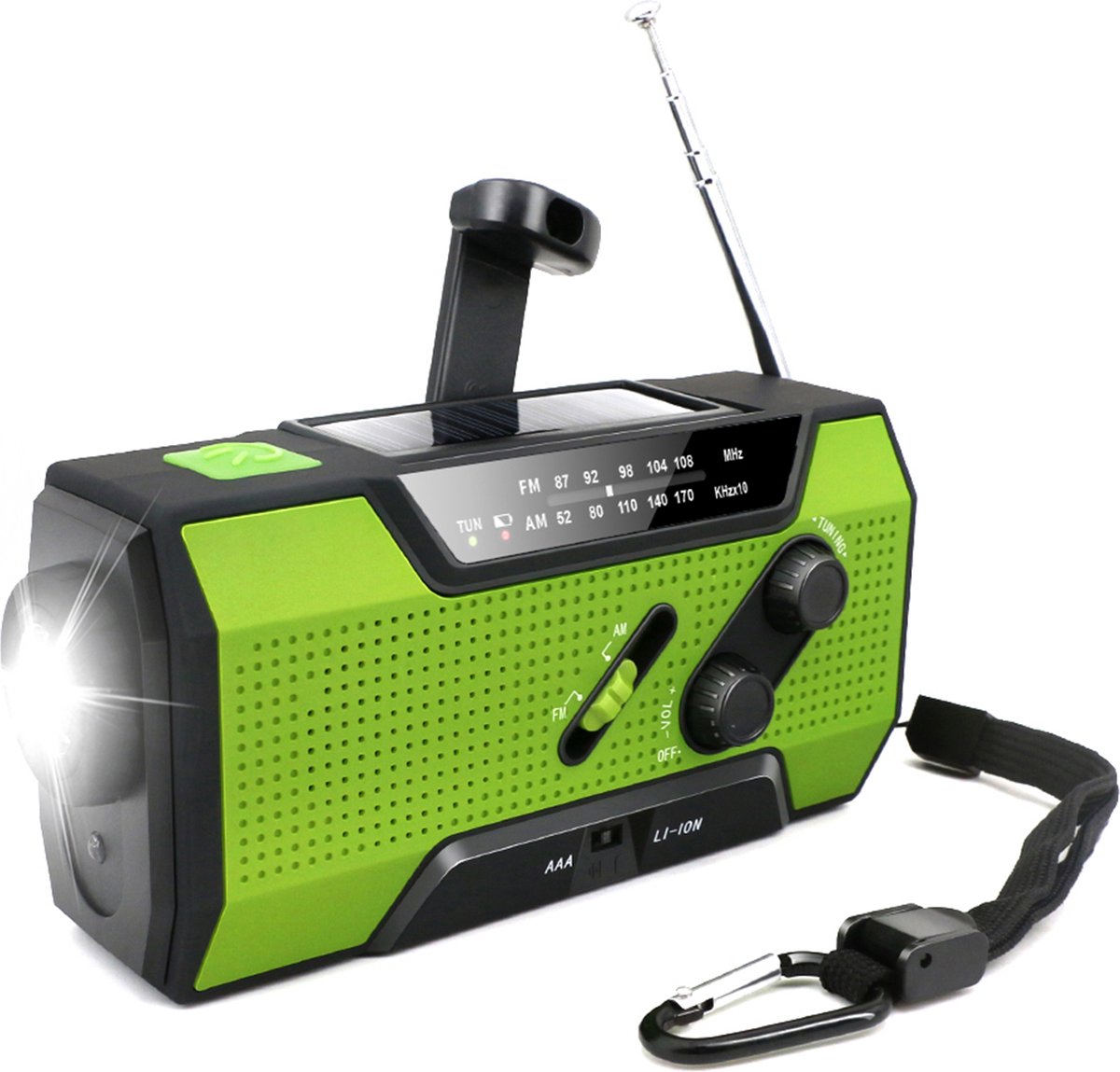 YONO Multifunctionele Opwindbare Noodradio - Draagbare Solar Radio met ...