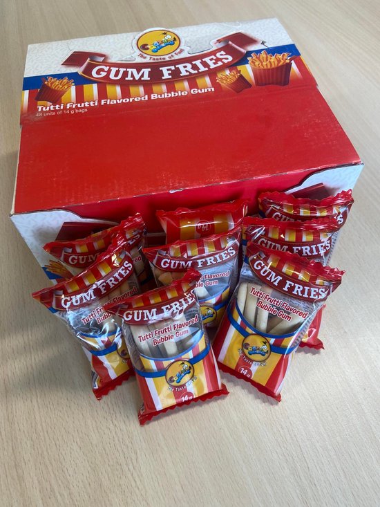 BUBBLE GUM FRIES - kauwgom friet - Tutti Frutti - bubblegum ...