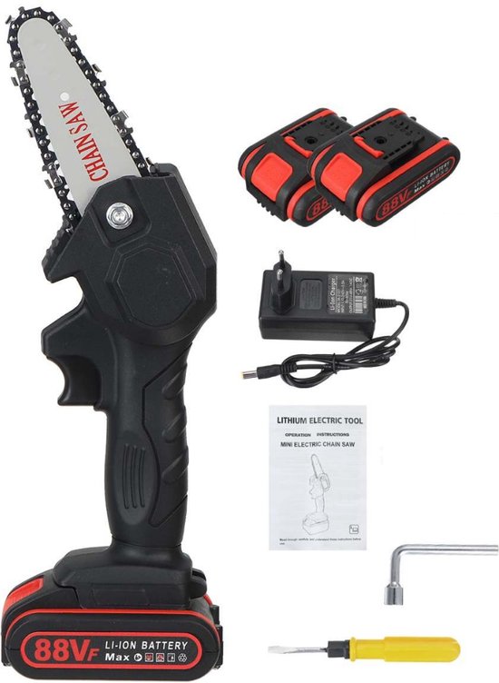 PrettyGoods® Elektrische Handzaag – Accu Kettingzaag – Mini Kettingzaag ...