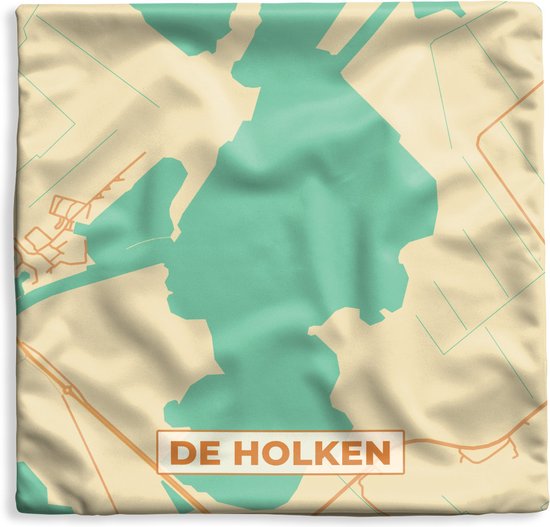 Kussenhoes 60x60 cm - Vintage - Kaart - De Holken - Stadskaart ...