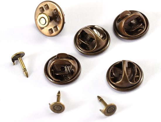 Antique Goud | Metaal | Pins achterkant met klem | broche | ca. 50 ...