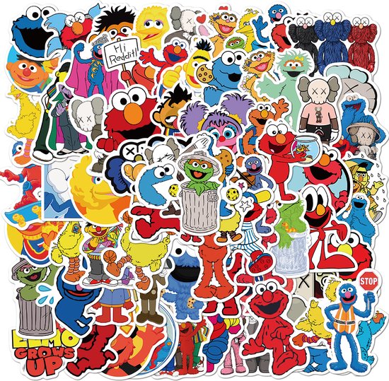 Sesamstraat Stickers - set 50 stuks - Laptop Stickers - Stickervellen ...