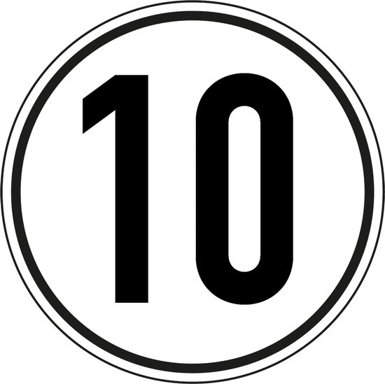 Tempo 10 km sticker 50 mm - 10 stuks per kaart | bol