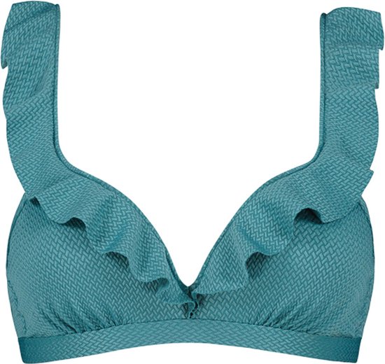 Brittany Blue ruffle bikinitop - Blauw | bol