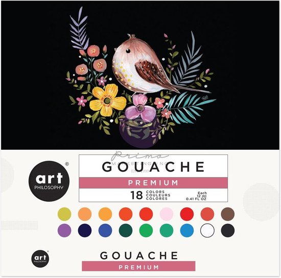Prima Marketing - Art Philosophy Gouache verf Set - 18 tubes van 12 ml ...