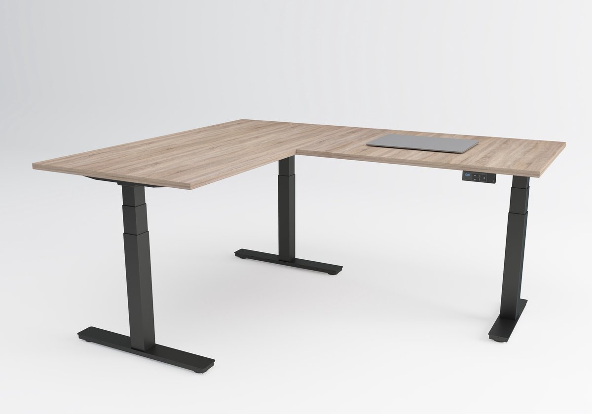 Tri-desk Advanced-Edge | Elektrisch zit-sta hoekbureau | Zwart ...