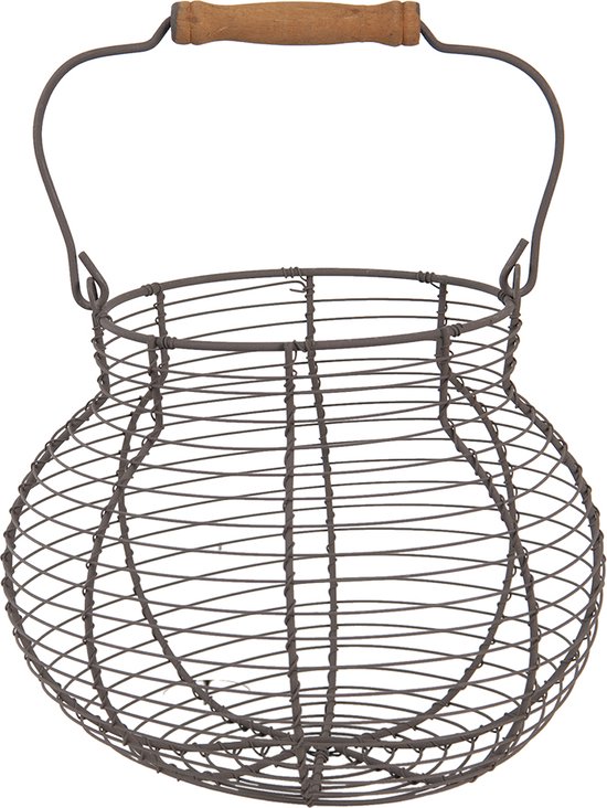 Clayre & Eef Mini Mandje Ø 13x12 cm Bruin Ijzer | bol.com