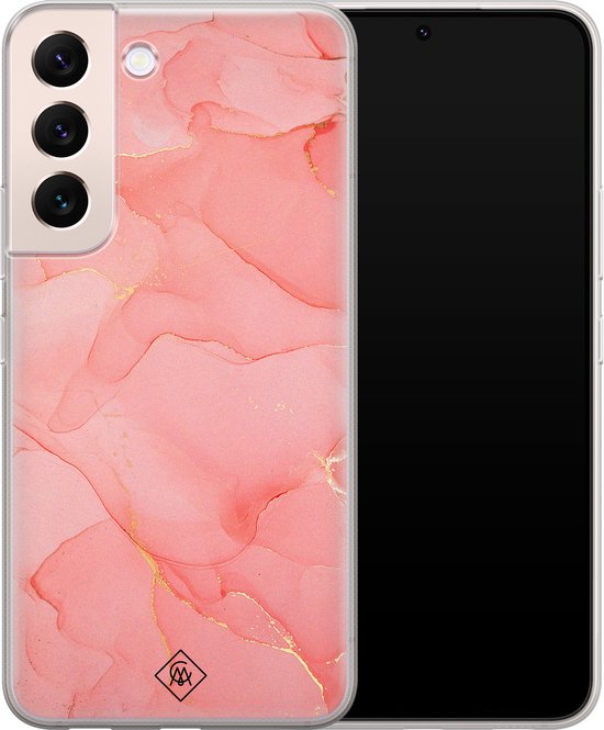 Samsung S22 Plus hoesje - Marmer roze | bol.com