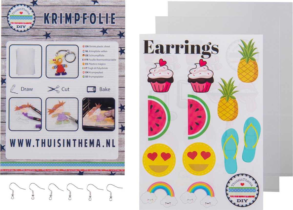 Oorbellen Krimpie Dinkie Pakket - Krimpfolie Knutselpakket - Krimpfolie ...