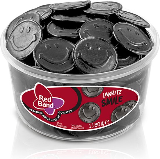 Red Band Drop Smiles 1 pot à 100 stuks - Zacht Snoep - Zoete drop | bol