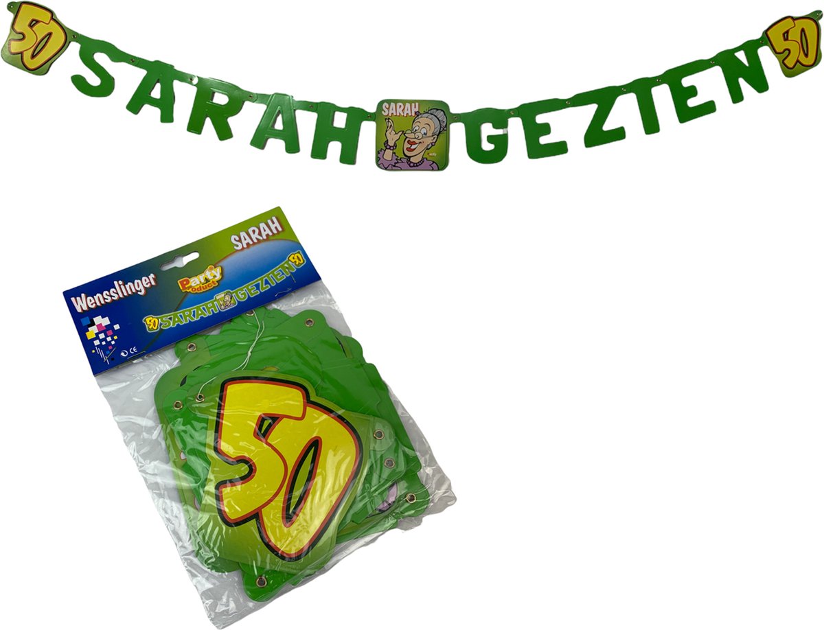Sarah 50 jaar versiering letterslinger ‘Sarah Gezien’ | bol.com