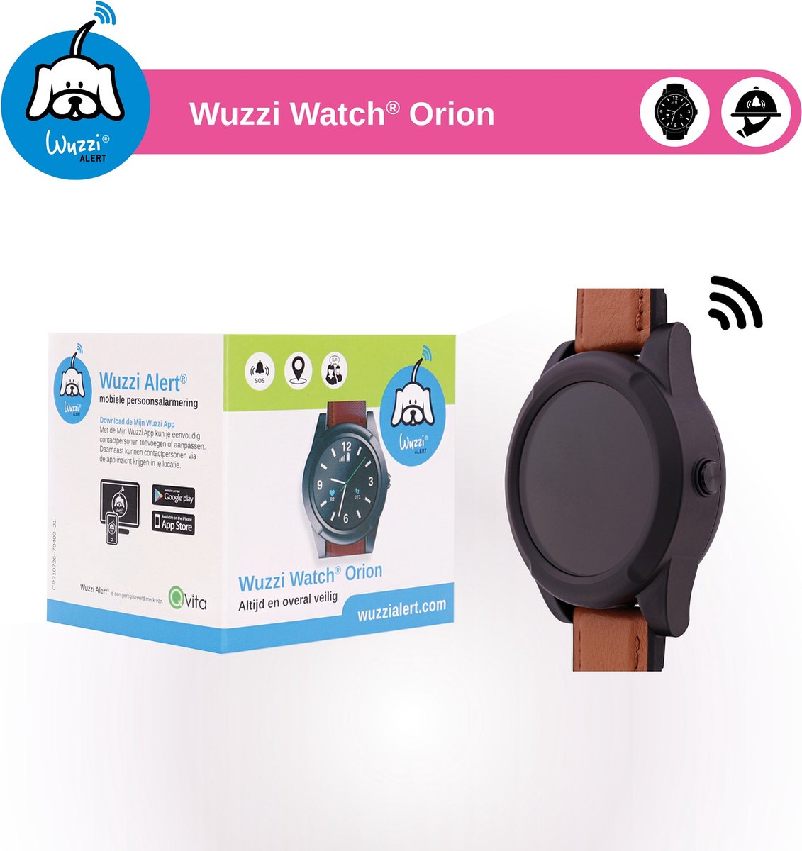 Wuzzi Watch Orion - Personenalarmering voor binnen en buiten - Senioren ...