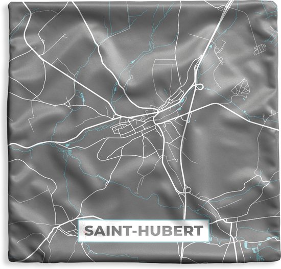 Kussenhoes 45x45 cm - België – Saint Hubert – Stadskaart – Kaart ...