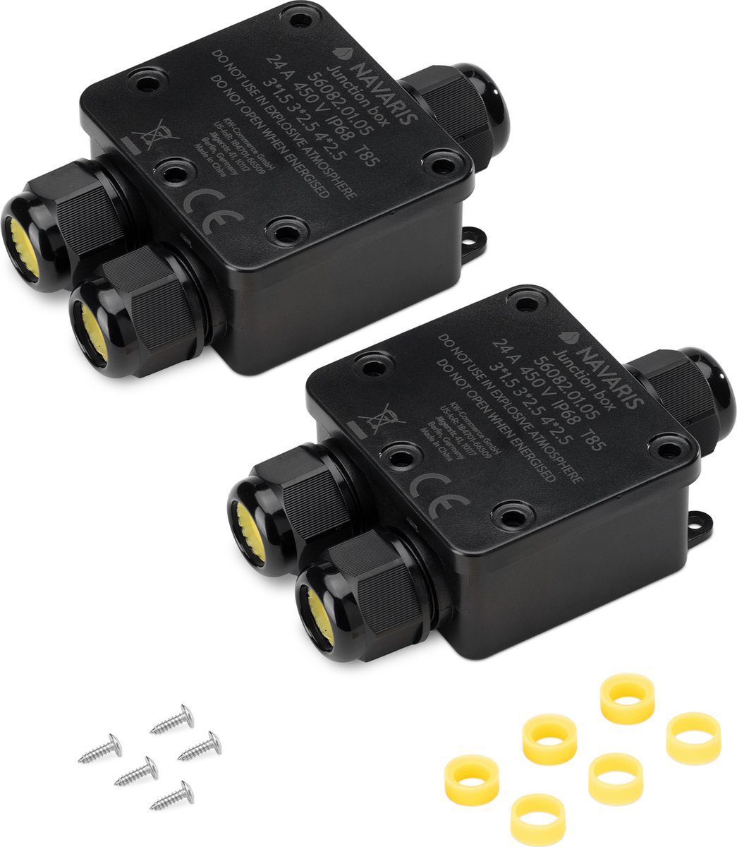 Navaris waterdichte verdeelstekker voor buiten - Set van 2 outdoor ...