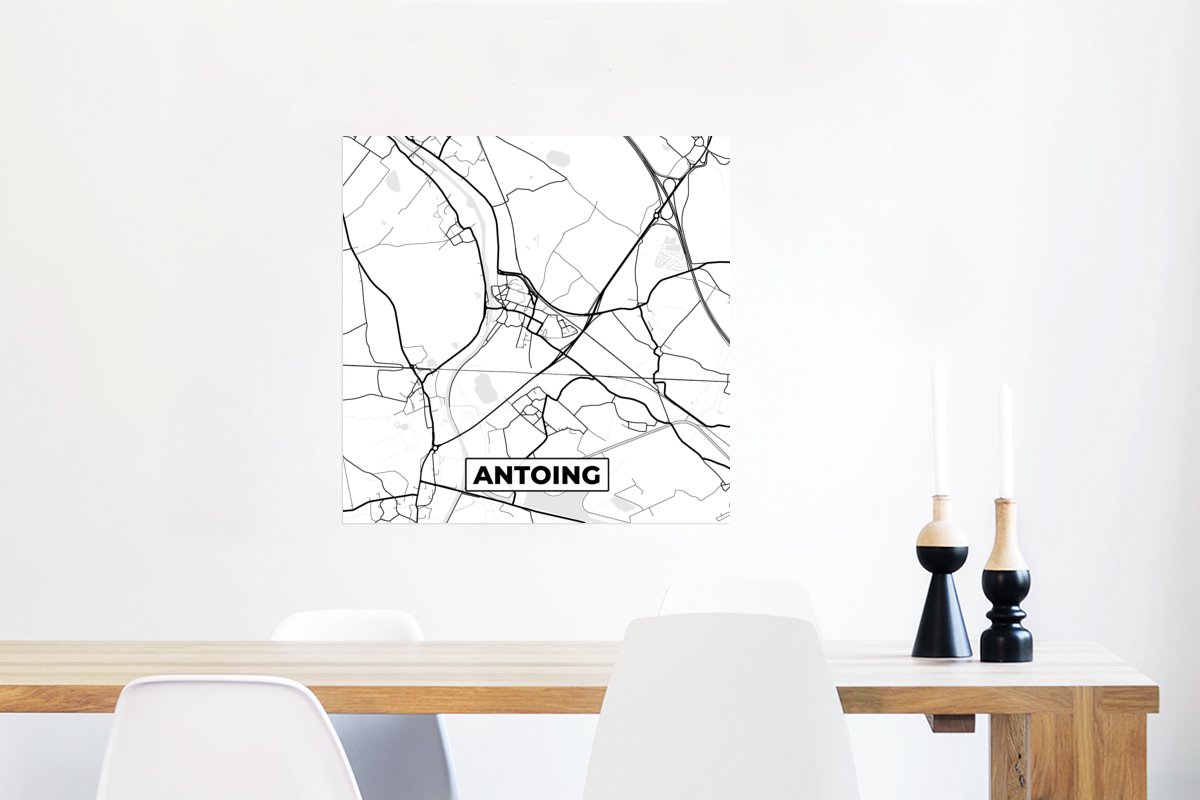 Affiche Zwart Wit – België – Carte – City Map – Map – Antoing - 50x50 ...