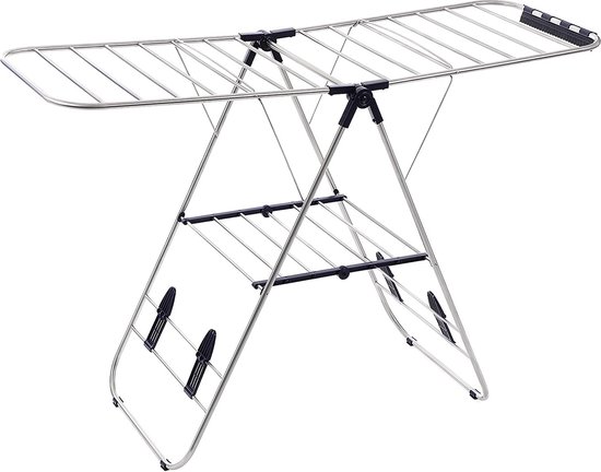 furnibella - Opvouwbaar wasrek, staande droger kledingrek wasdroger ...