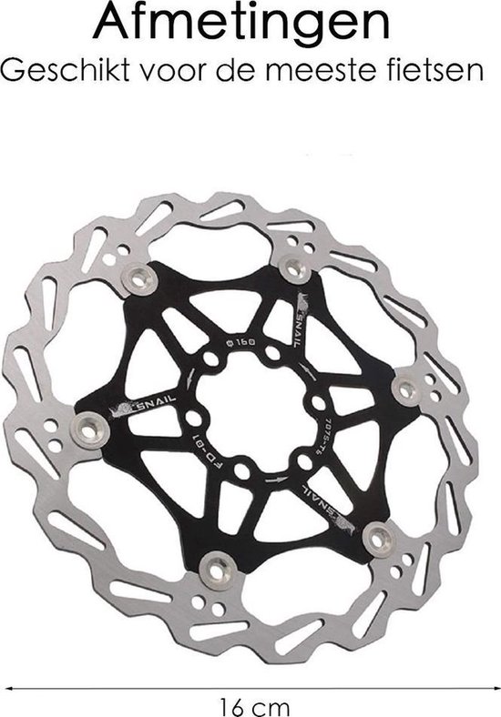Remschijf 160mm - Fiets - Remblok - Diameter 160 mm - 6 gaten ...