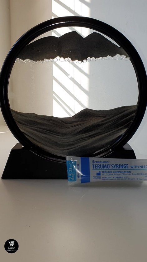 Bewegende Zandkunst In Glas 20 x 20 cm Zwart- Zandlandschap ...