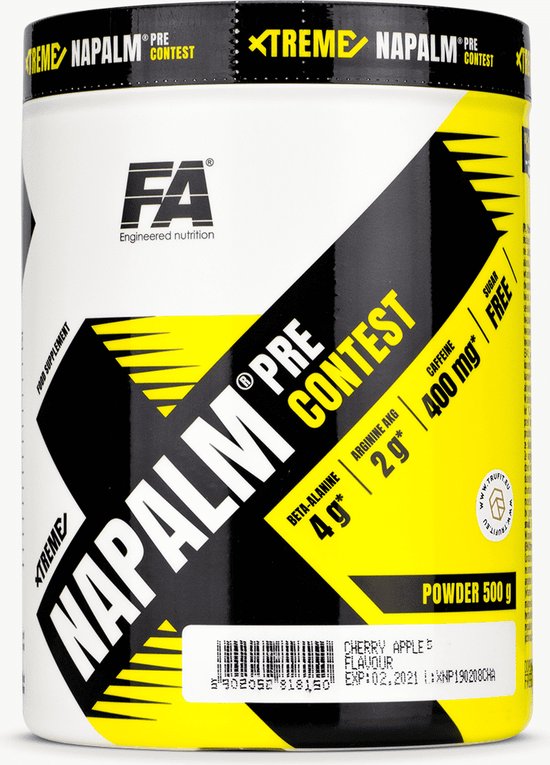 Xtreme Napalm Pre-Contest Pre-Workout Orange Flavour - 500 gram | bol