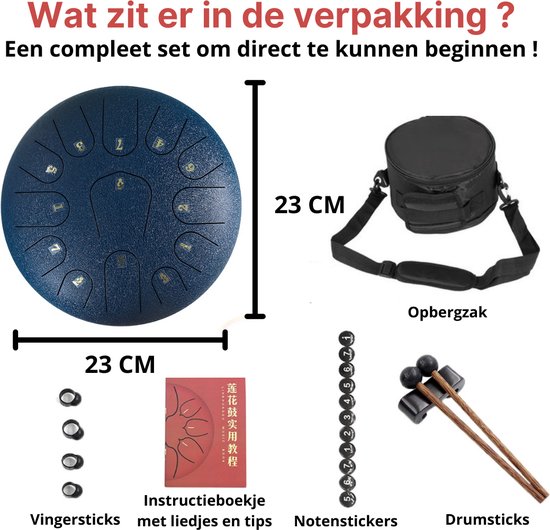 Handpan met Lesboek - Handpan 23CM Extra Groot - Handpan - Healing ...