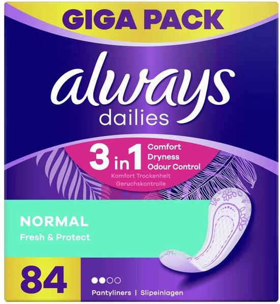 3x Always Dailies - inlegkruisje normal Fresh & protect - 84 stuks | bol