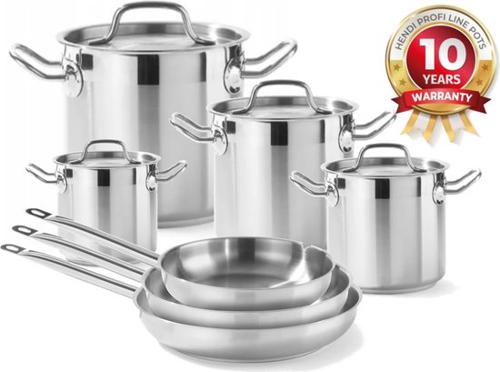 Hendi Pannenset Inductie - Profi Line - Professional - Hoog - RVS - 11 ...