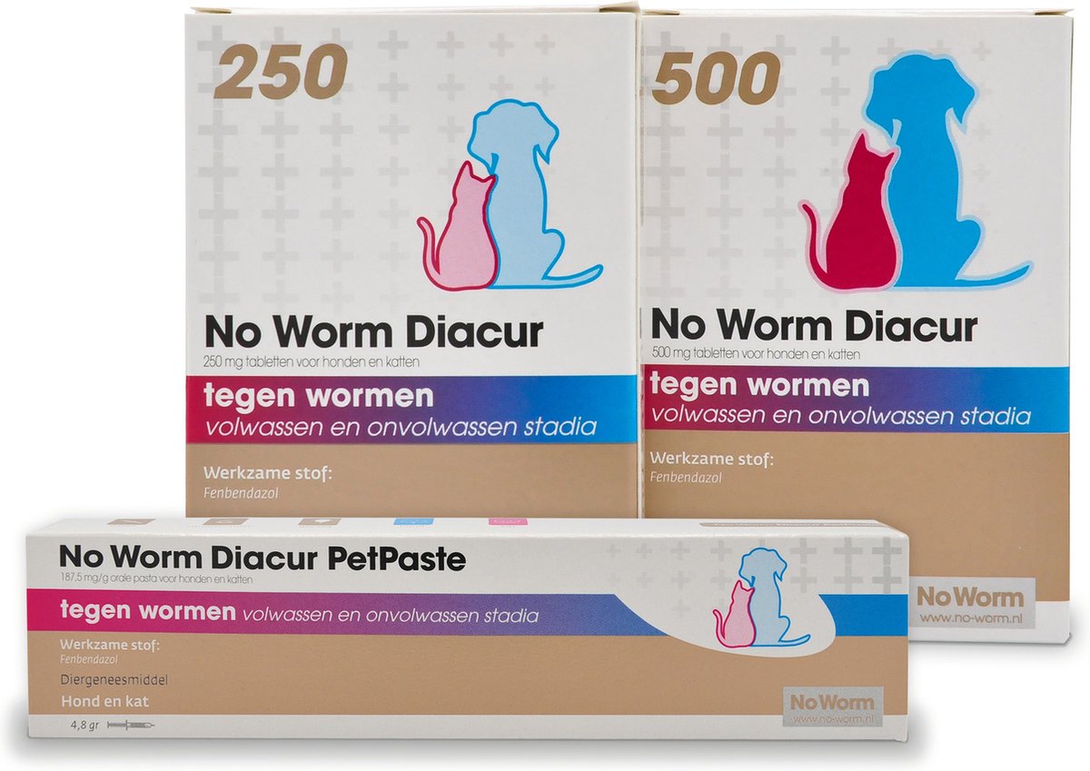 No Worm Diacur 500 Ontworming Hond en Kat 10 tabletten | bol